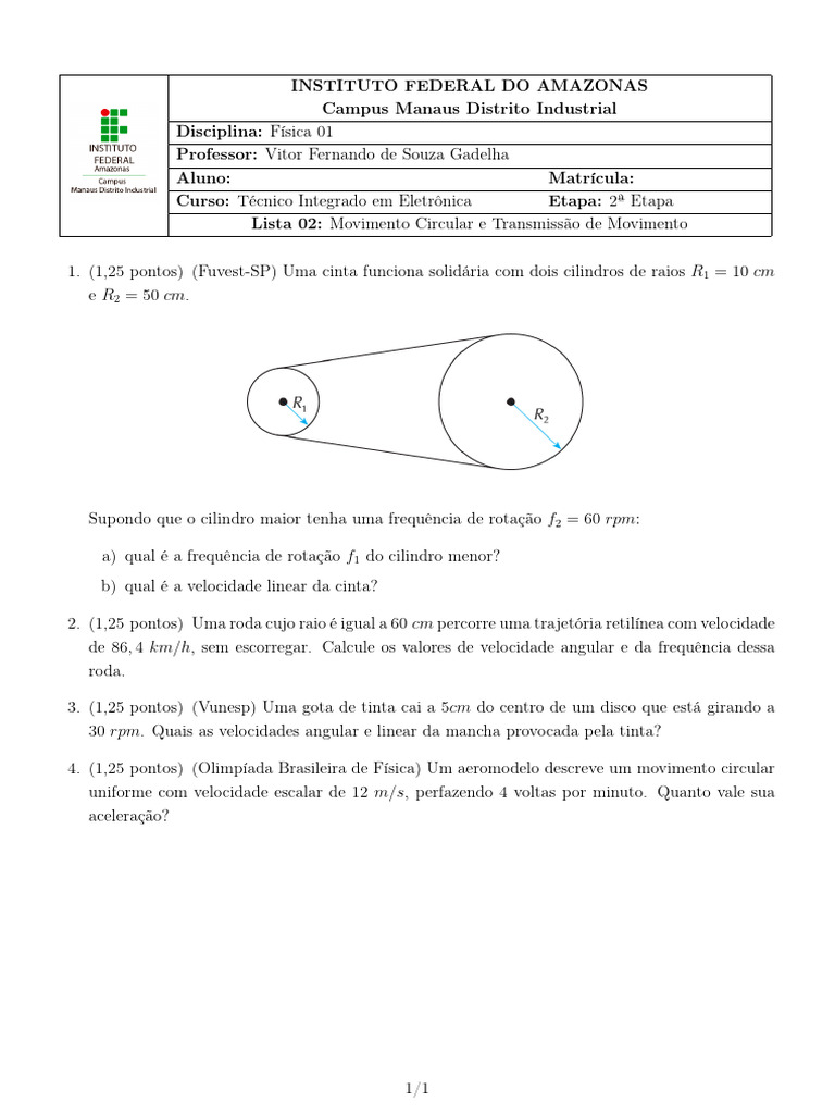 2 - Lista de Exerc-Cios | PDF