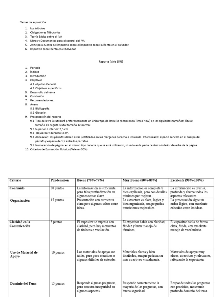 Temas de Exposición | PDF