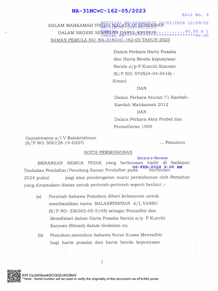 Notis Permohonan +@002 | PDF