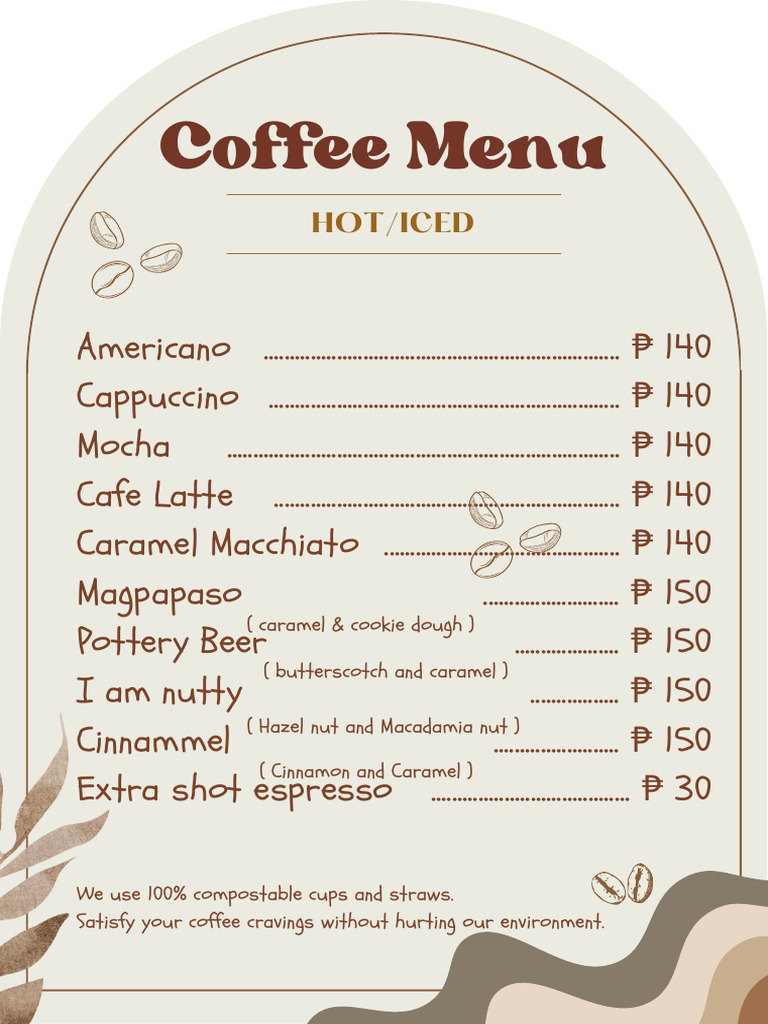 Dark Rustic Chalkboard Texture Cafe Menu | PDF