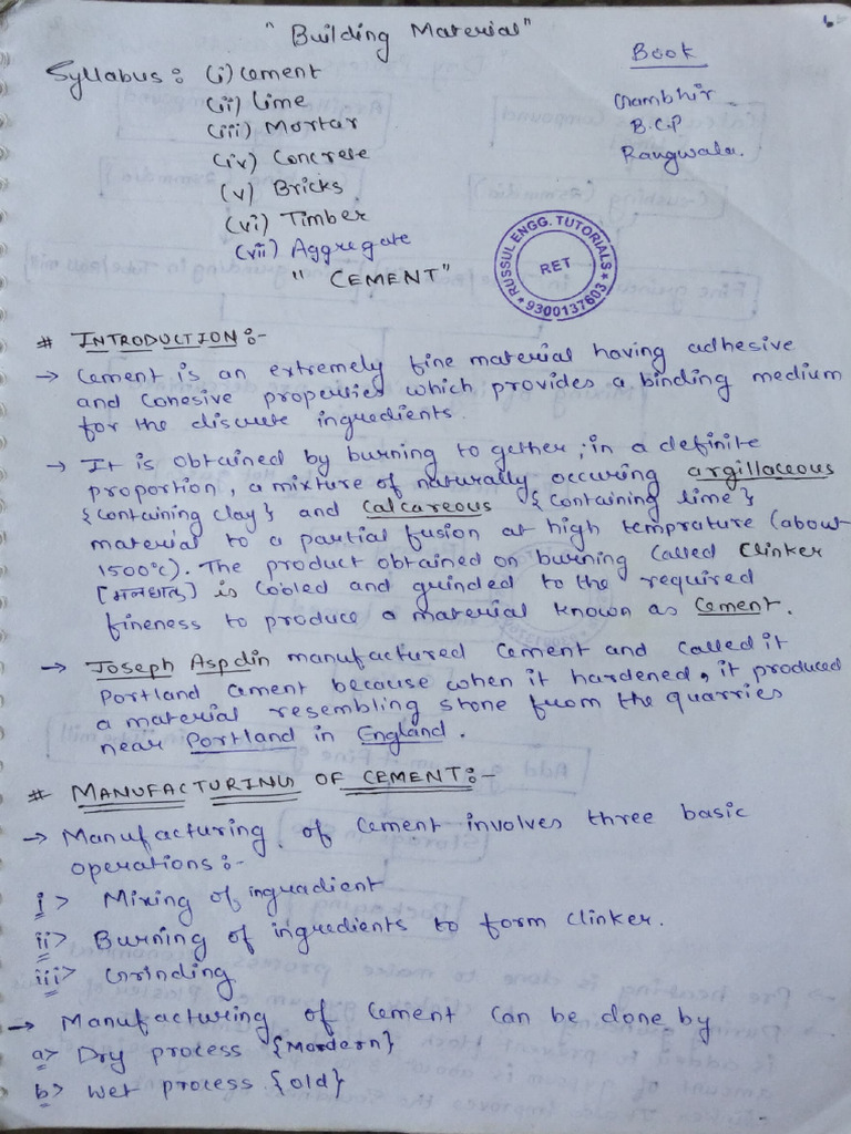 Building Material Notes | PDF