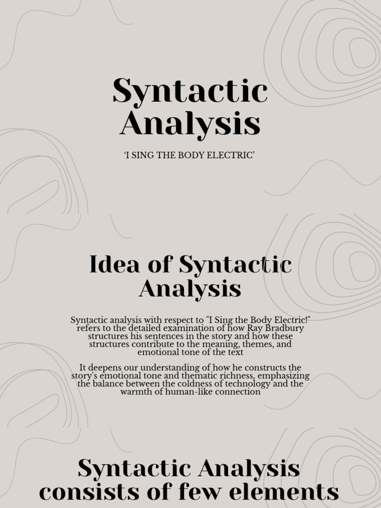 Syntactic Analysis | PDF