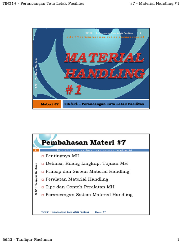 TIN314 7 - Material Handling | PDF