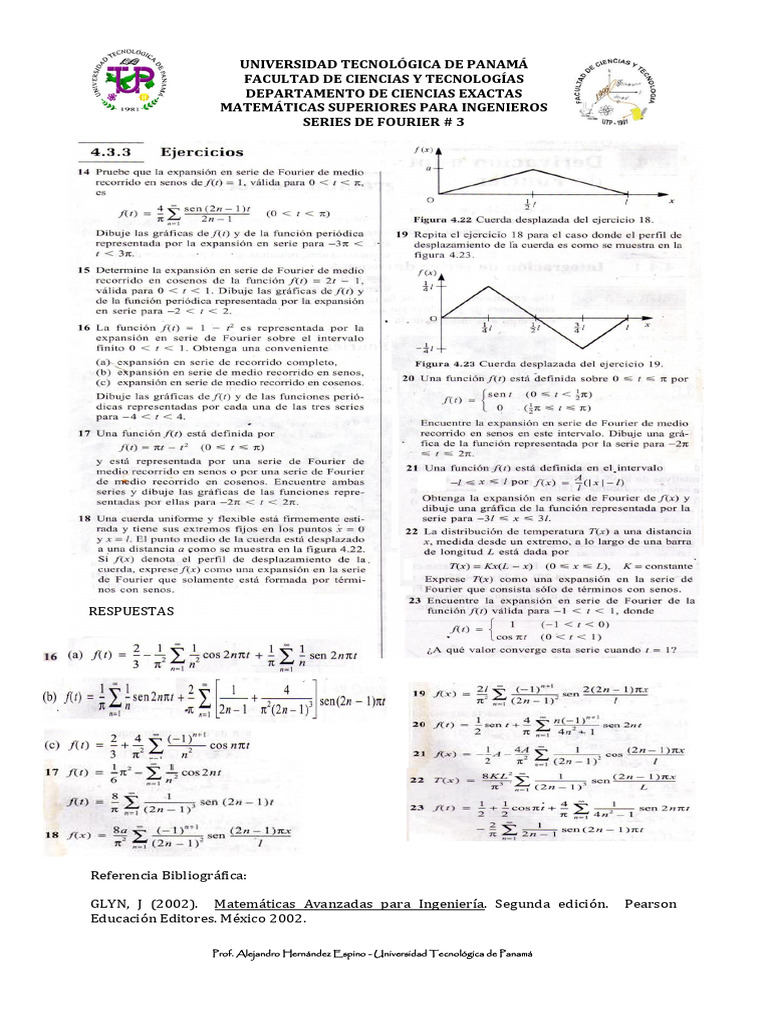 Practica 3 Series de Fourier (Glyn James) | PDF