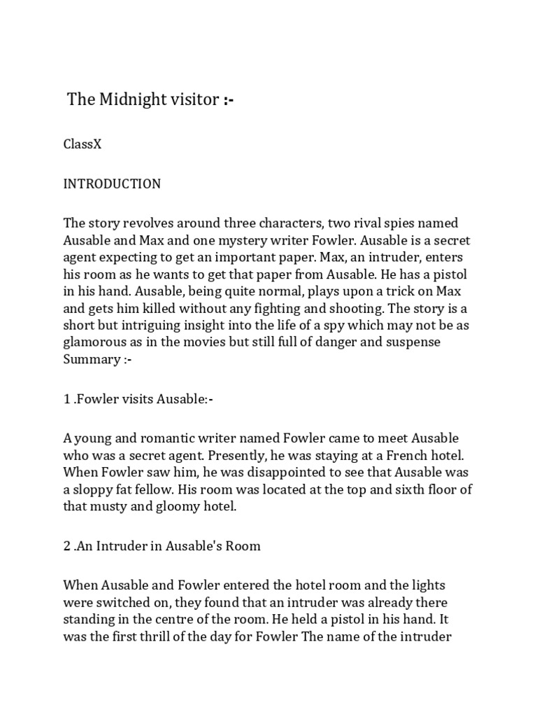 The Midnight Visitor | PDF
