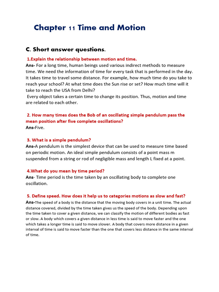 Chapter 11 Time and Motion | PDF | Pendulum | Foreign Language Studies