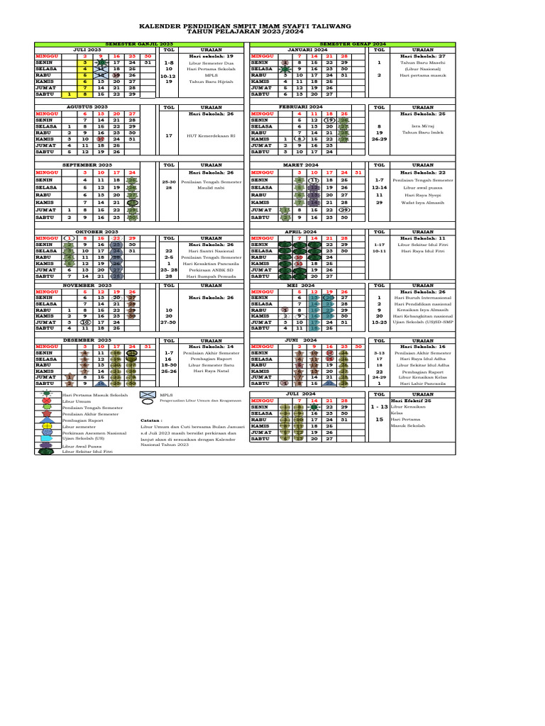 Kalender Pendidikan (KALDIK) 2023-2024 | PDF