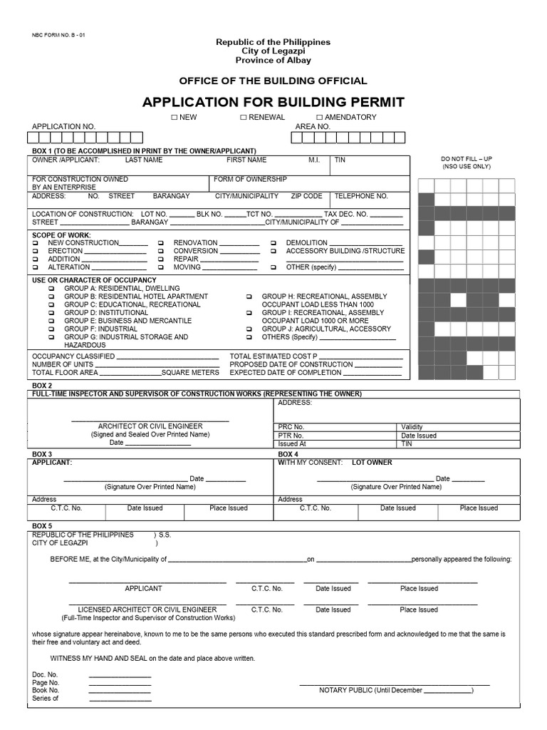 Application For Building Permit | PDF