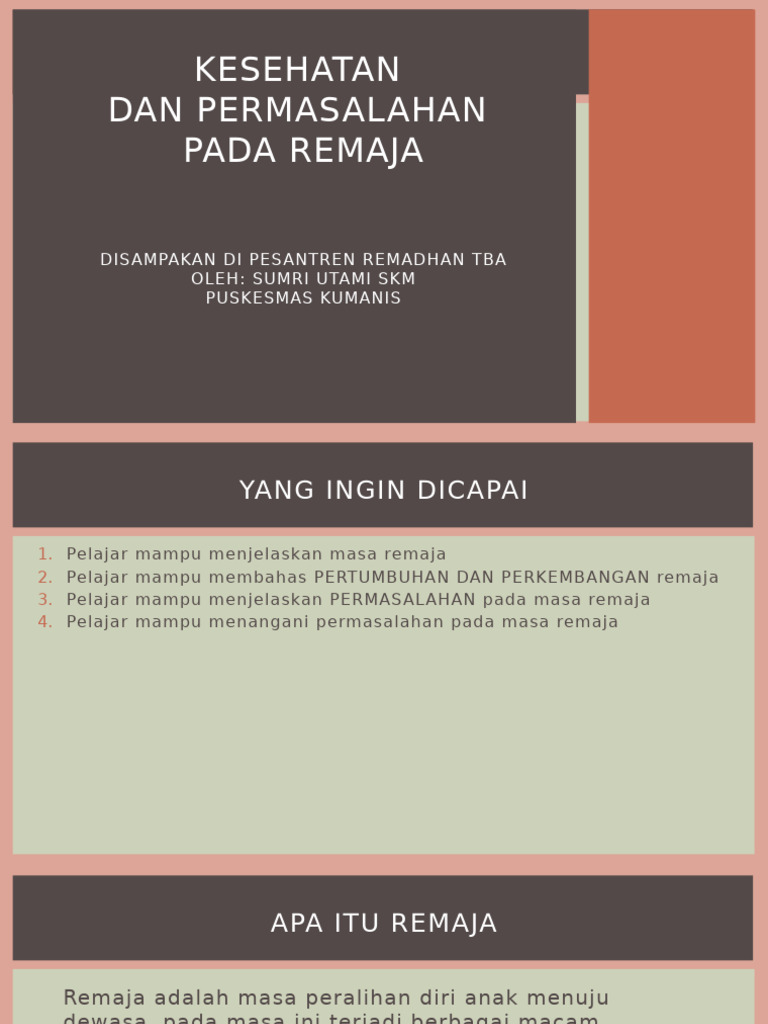 Materi PKPR Remaja Dan Penyimpangan Pada Remaja | PDF