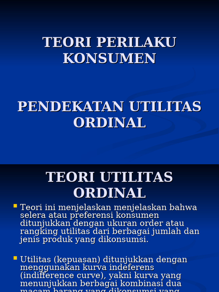 k06 Teori Utilitas Ordinal | PDF