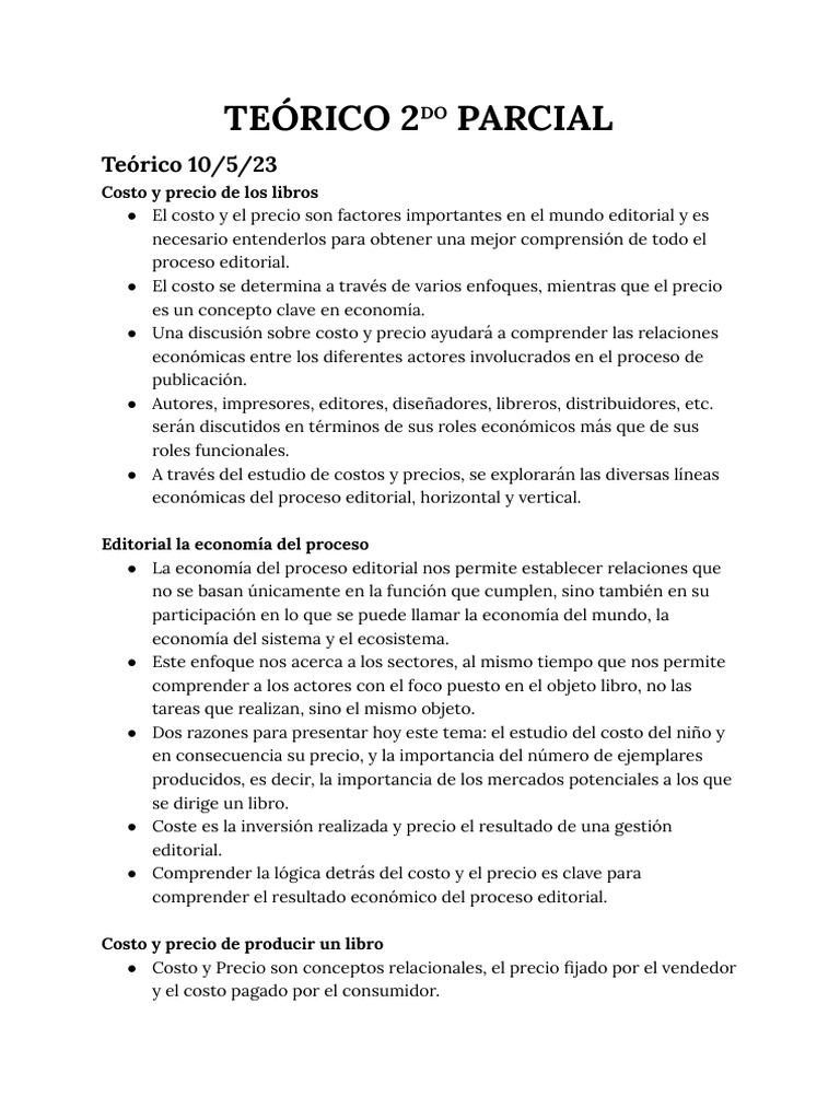 Resumen 2do Parcial - Teoricos | PDF