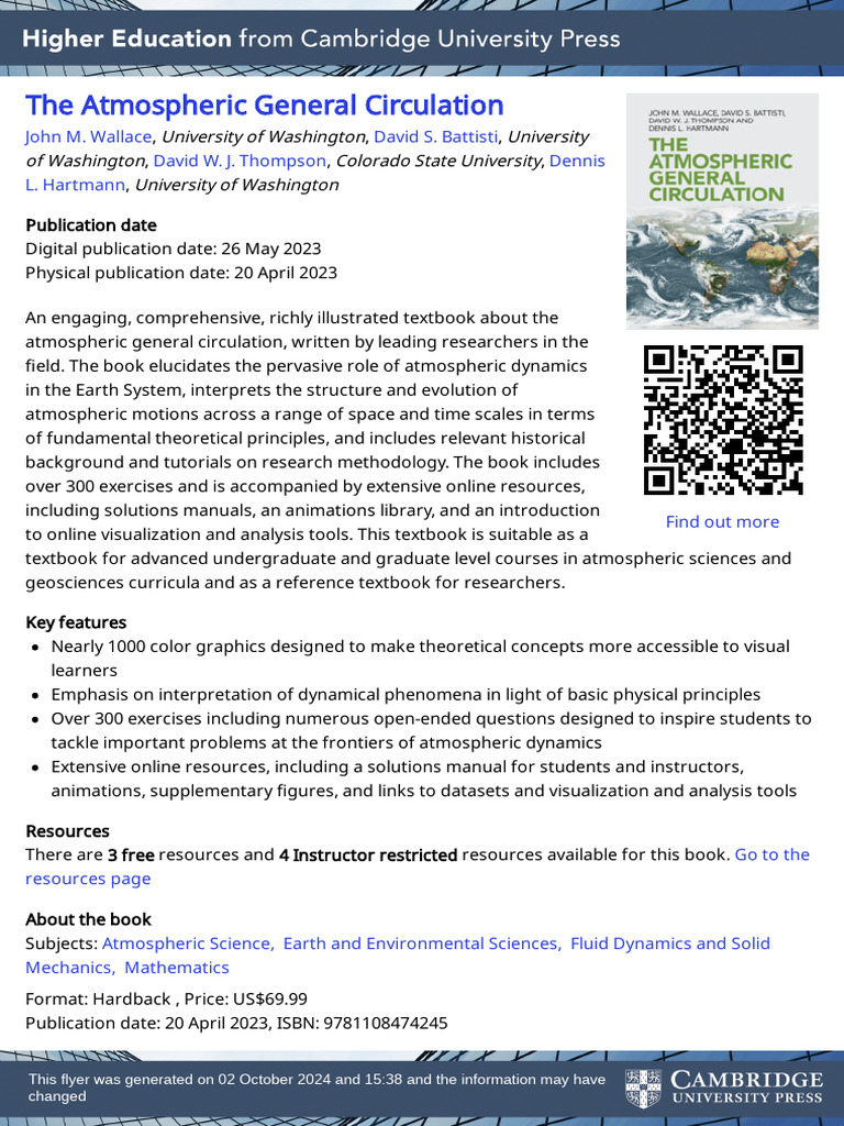 The Atmospheric General Circulation | PDF | Tropical Cyclones | Science ...