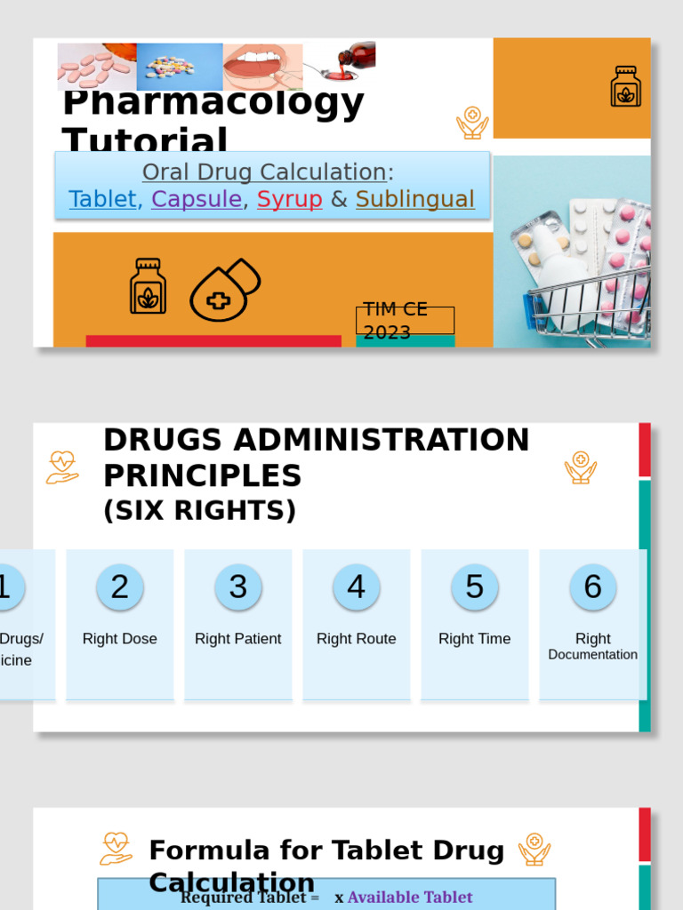 Oral Drug Calculation | PDF