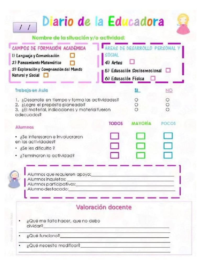 DIARIO DE LA EDUCADORA. | PDF