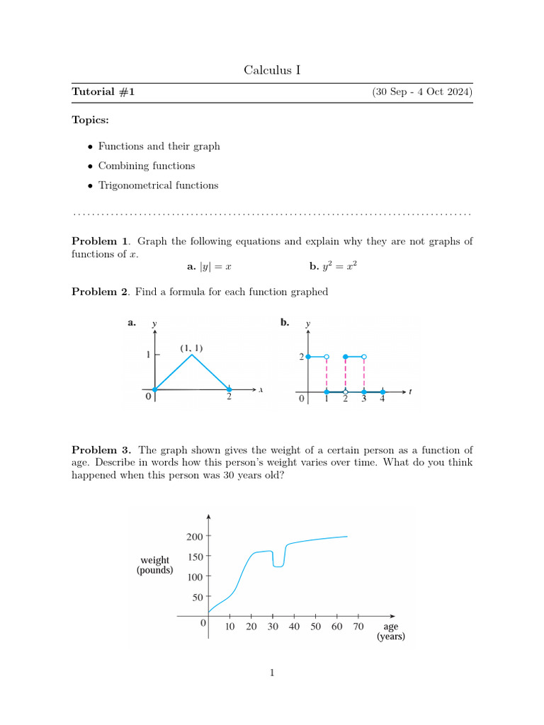 Calculus I: Functions and Graphs | PDF | Function (Mathematics) | Calculus