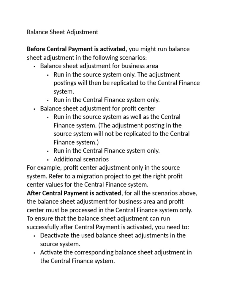 2 Balance Sheet Adjustment | PDF