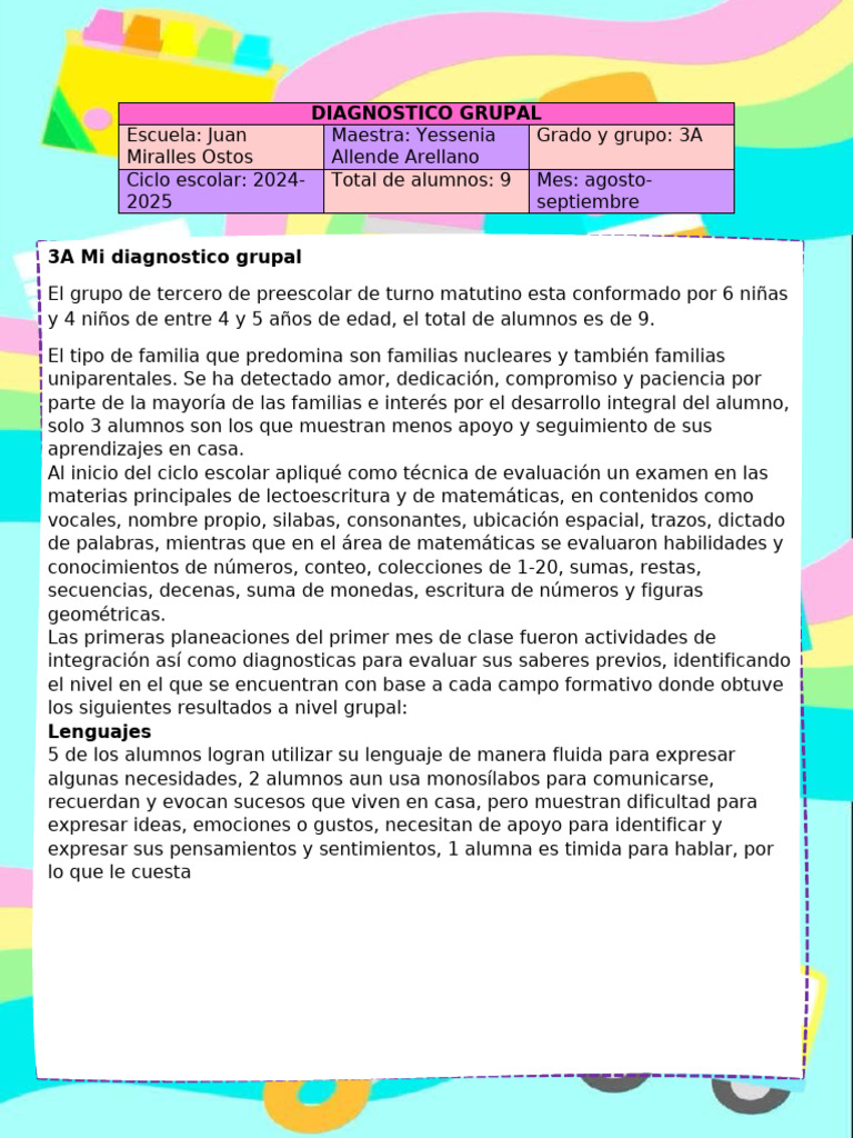 Diagnostico Grupal | PDF