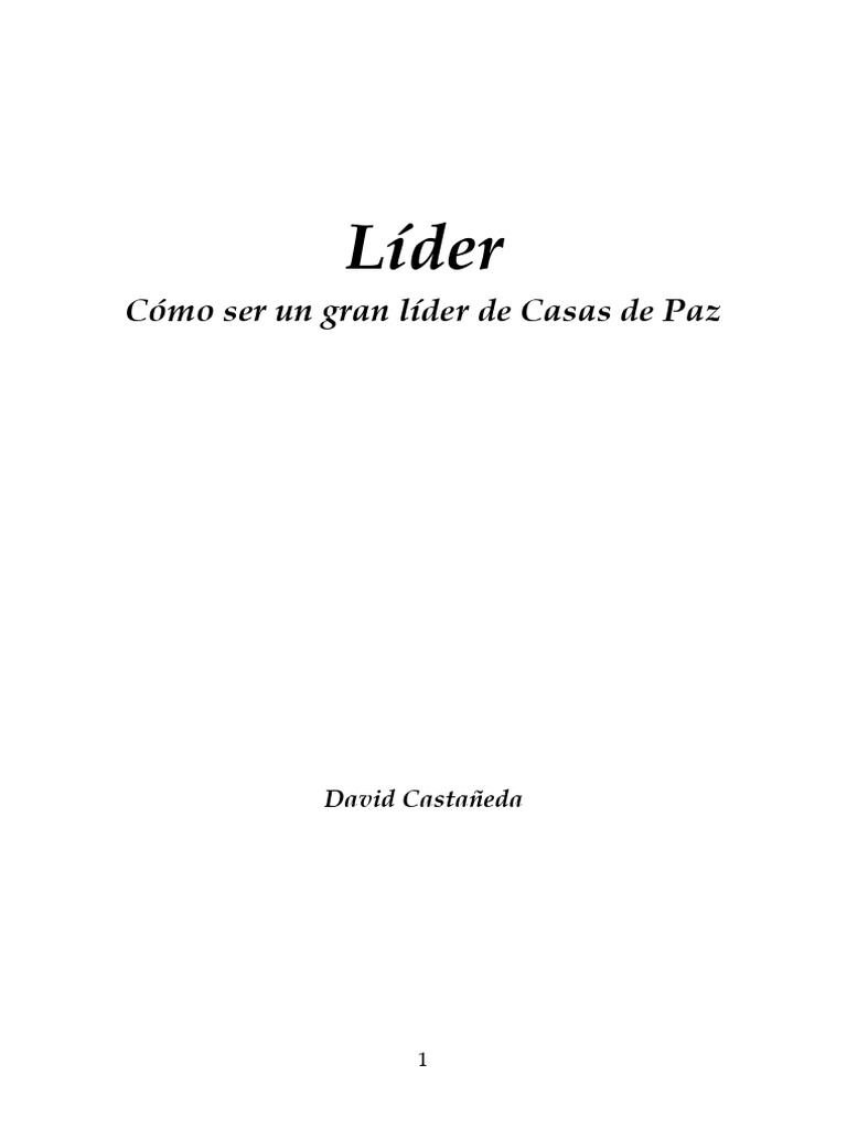 Como ser un gran líder de Casas de Paz | PDF