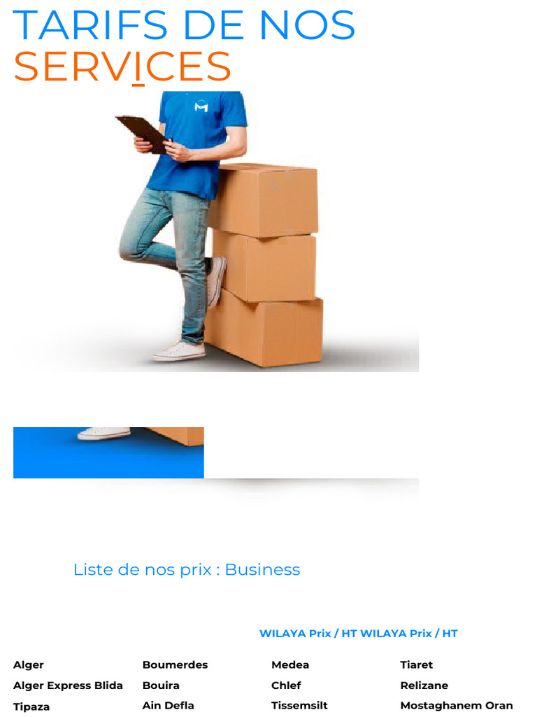 Tarifs de Services - MAYSTRO Delivery - FR | PDF