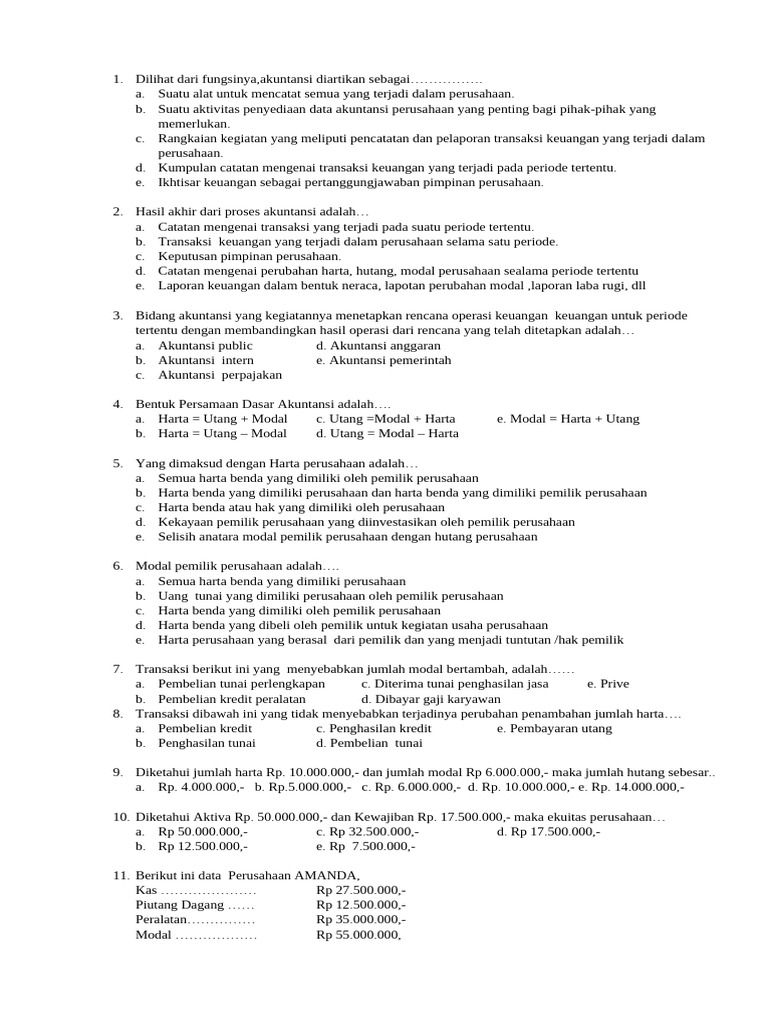 KISI2 DASAR AKT 1 , | PDF