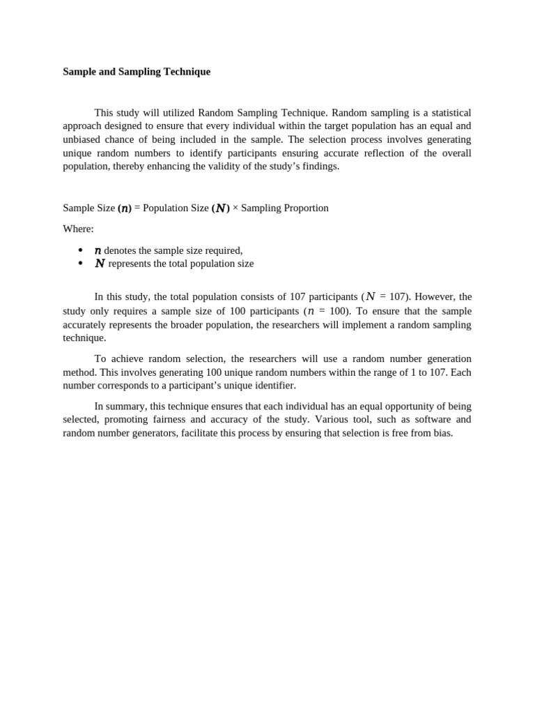 Sample and Sampling Technique | PDF