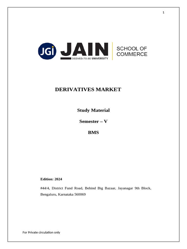 Derivatives Market Material | PDF