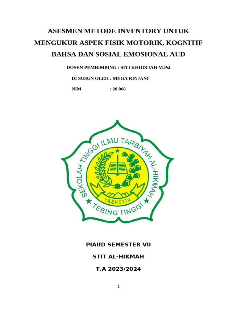 Vii. Asesmen Metode Inventory | PDF