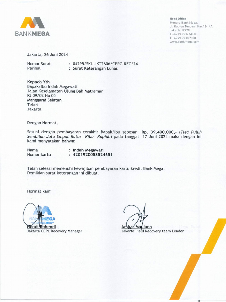 SKL Indah Megawati (Visa) | PDF