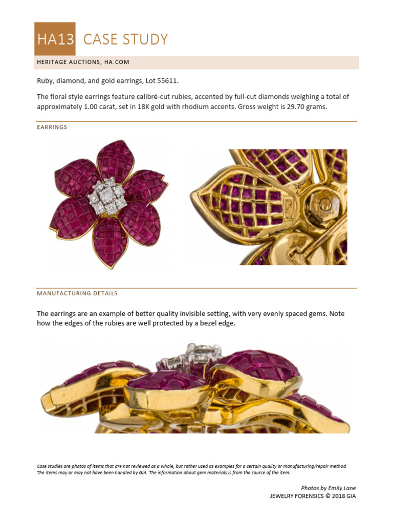 Case Study HA13 - Earrings Invisible Set | PDF