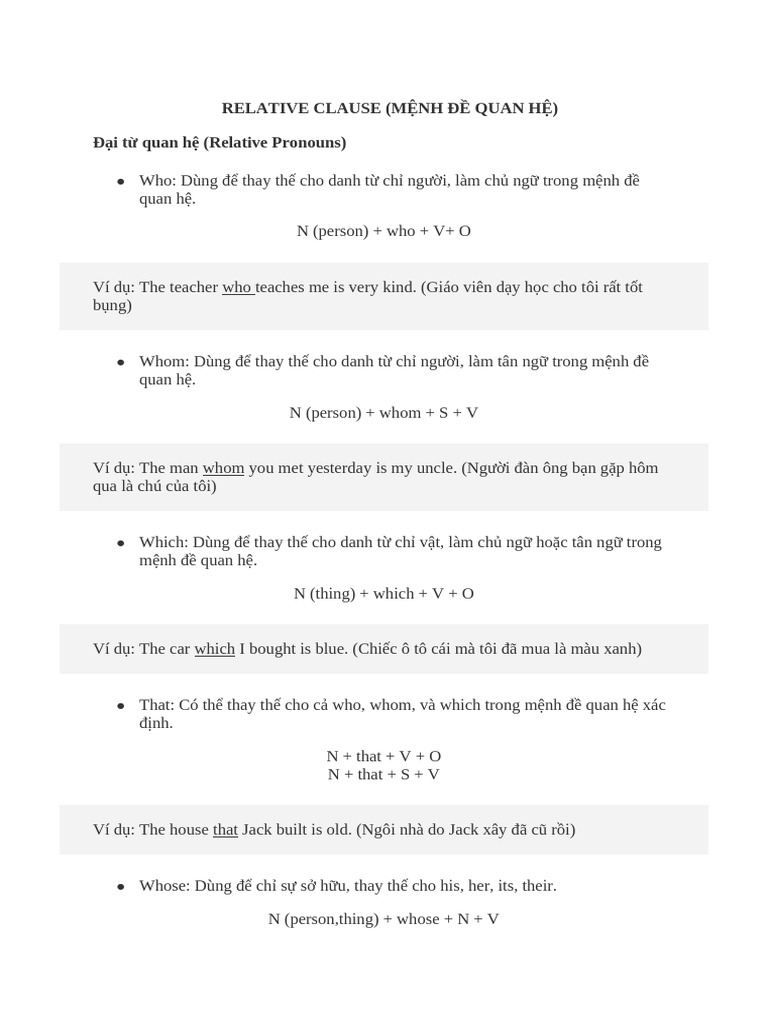 Relative Clause | PDF