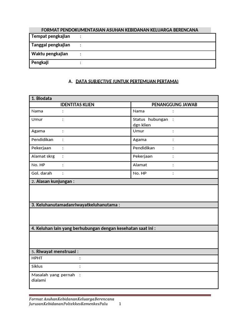 Format Askeb KB Kosong | PDF