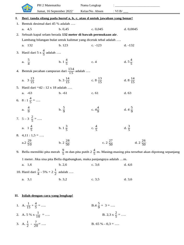 PH 2 MAT (1) | PDF
