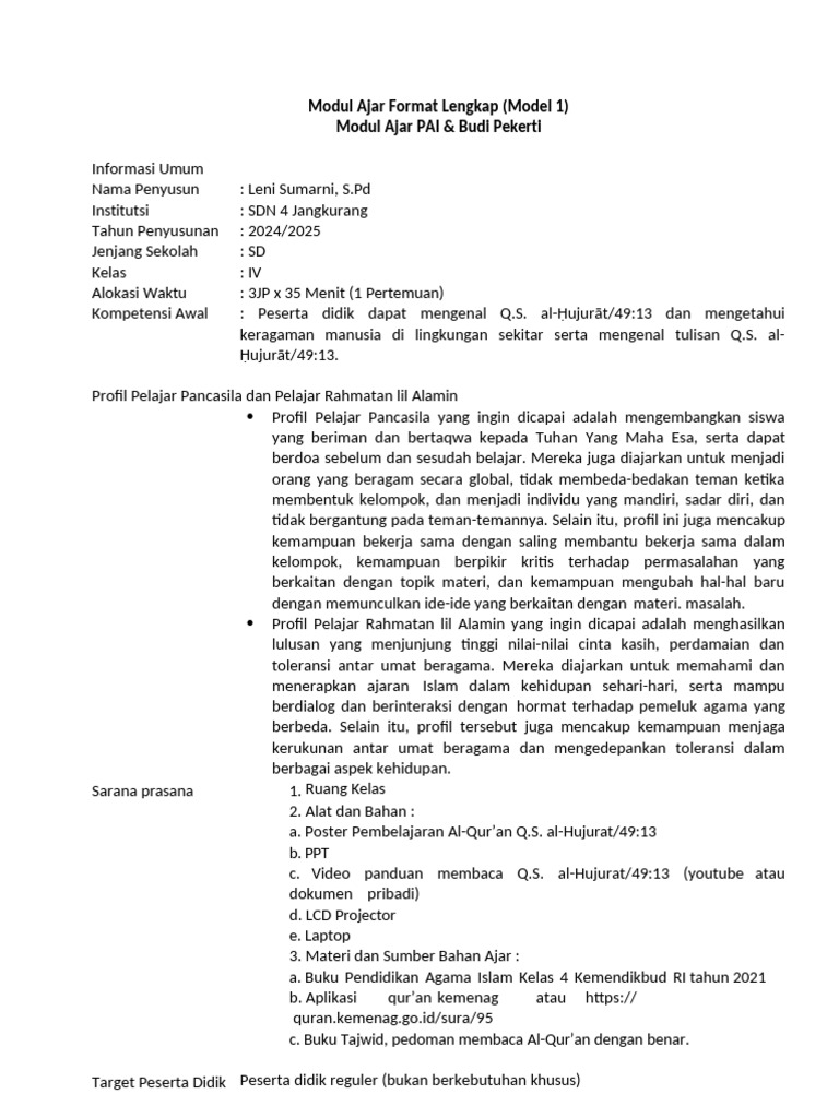 Modul Ajar PBL | PDF