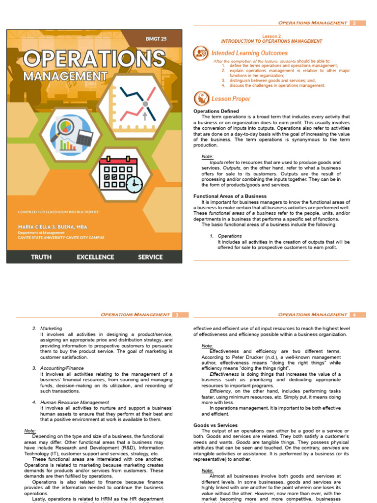 2 Introduction To Operations Management | PDF
