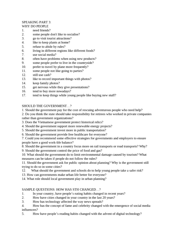 Speaking Part 3 | PDF