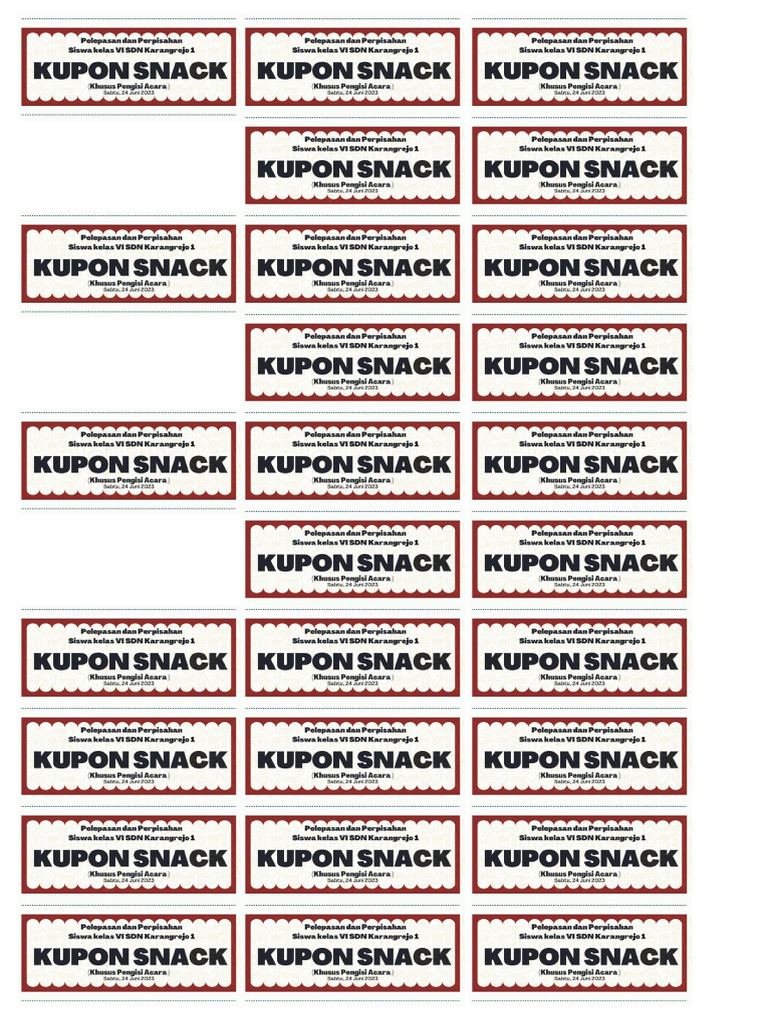Kupon Snack | PDF