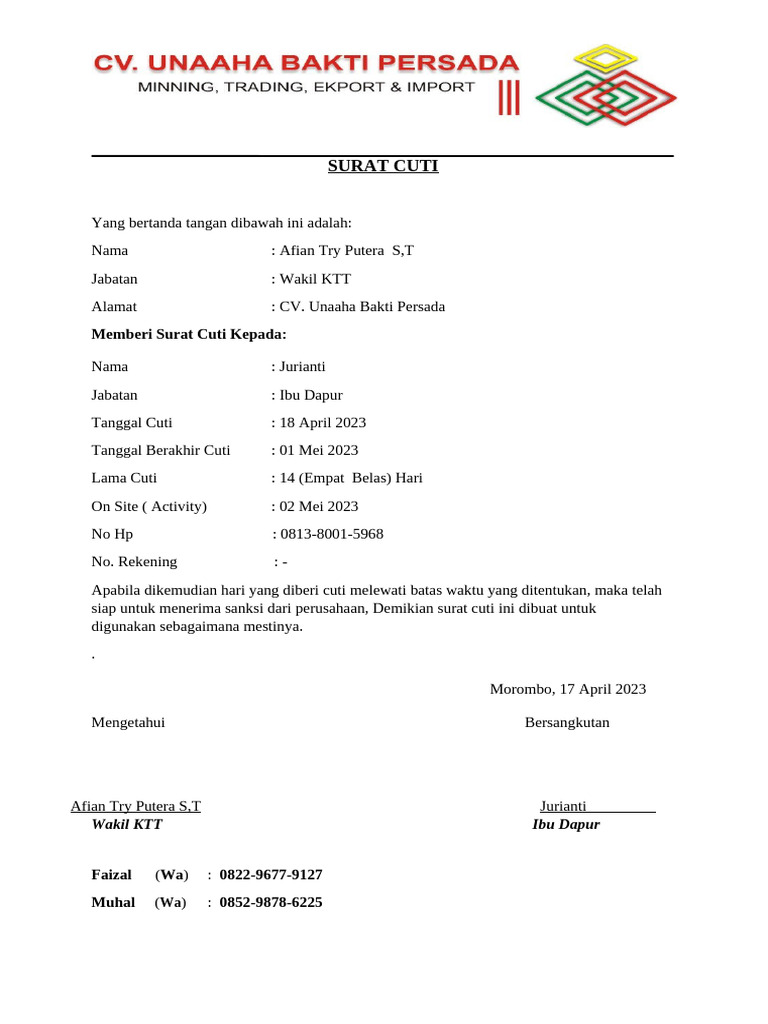 Surat Jurianti 17-04-2023 | PDF
