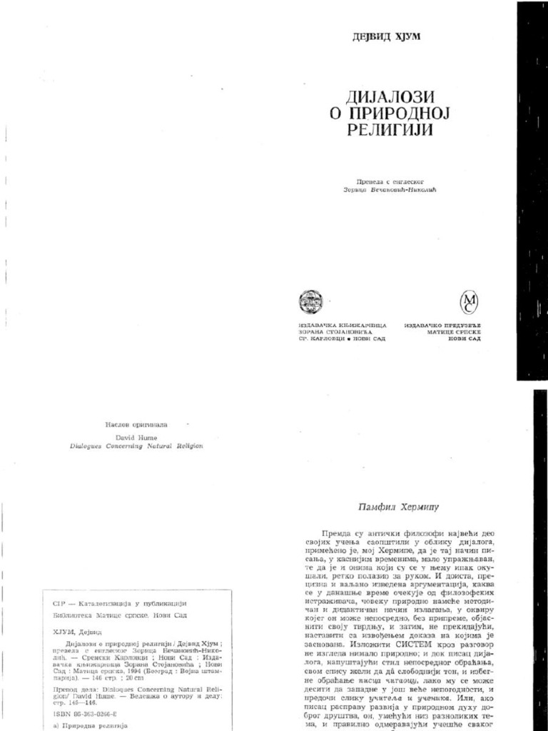 Hjum - Dijalozi o Prirodnoj Religiji | PDF