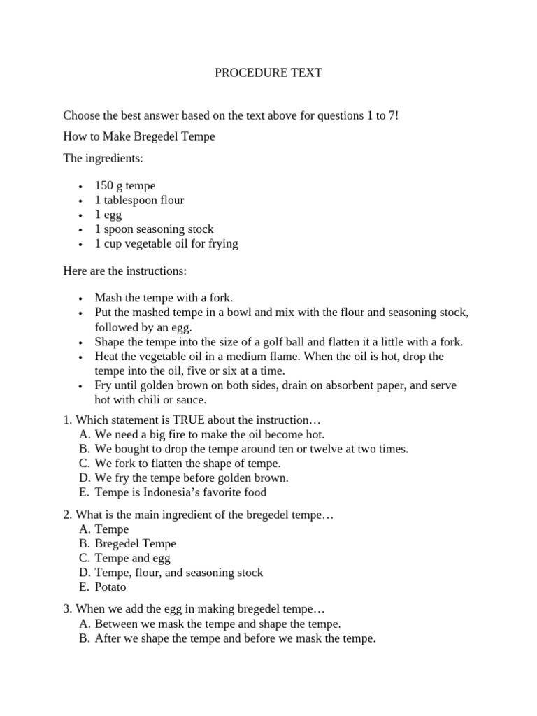 Soal Procedure Text Asli | PDF
