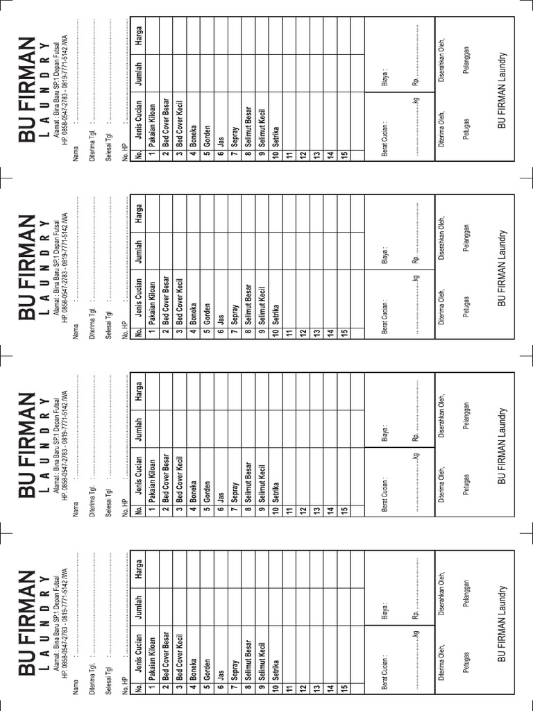 Plat Cika NCR Putih Merah Tinta Biru 1 Rim | PDF