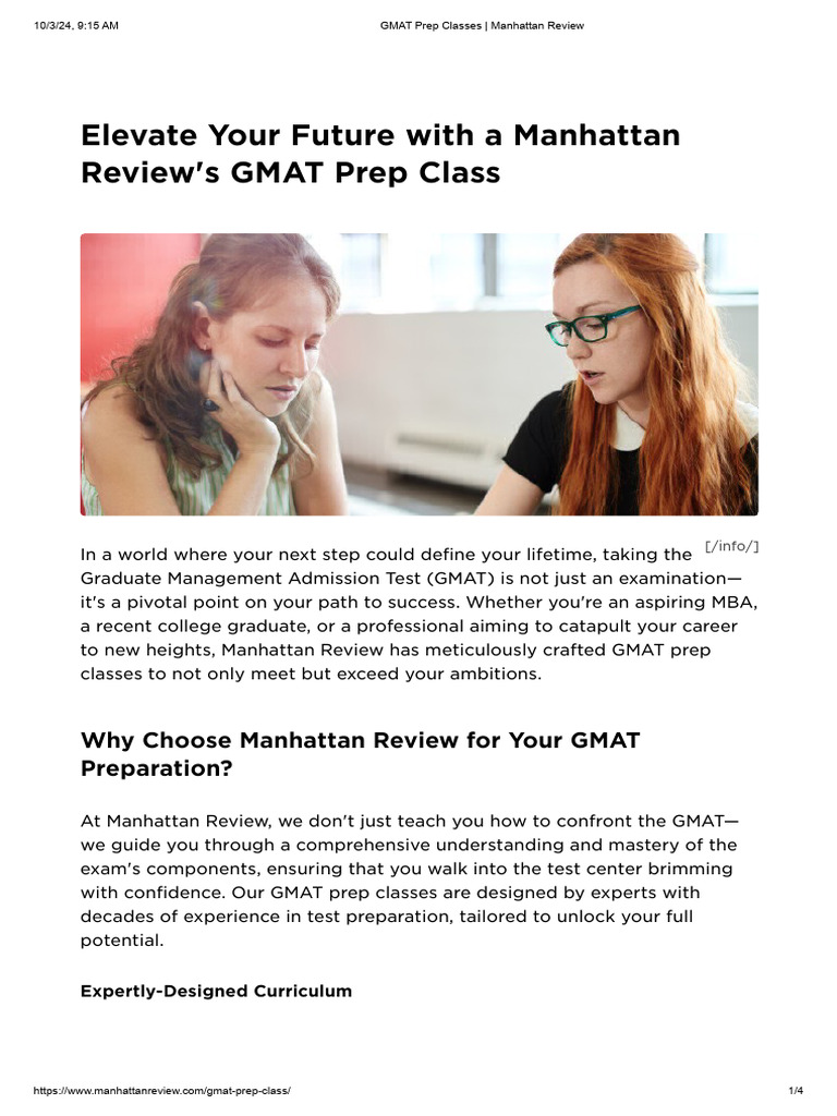 GMAT Prep Classes - Manhattan Review | PDF