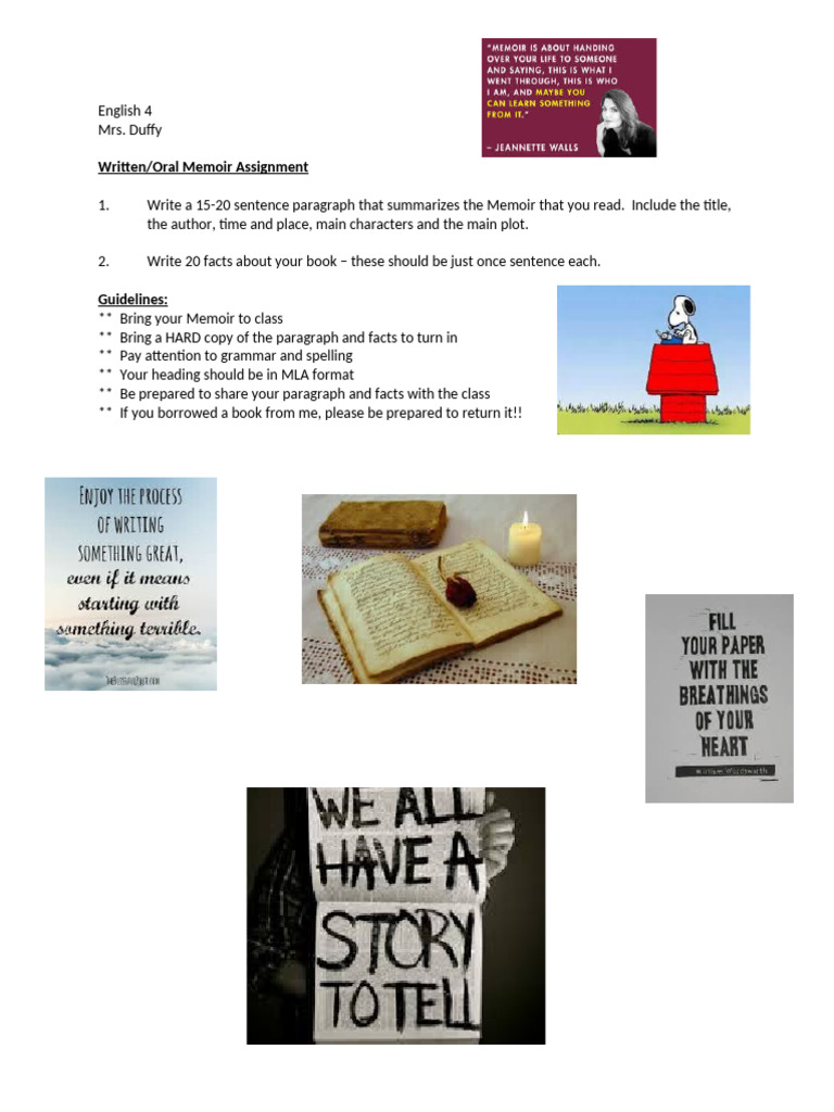 Memoir Assignment #2 | PDF