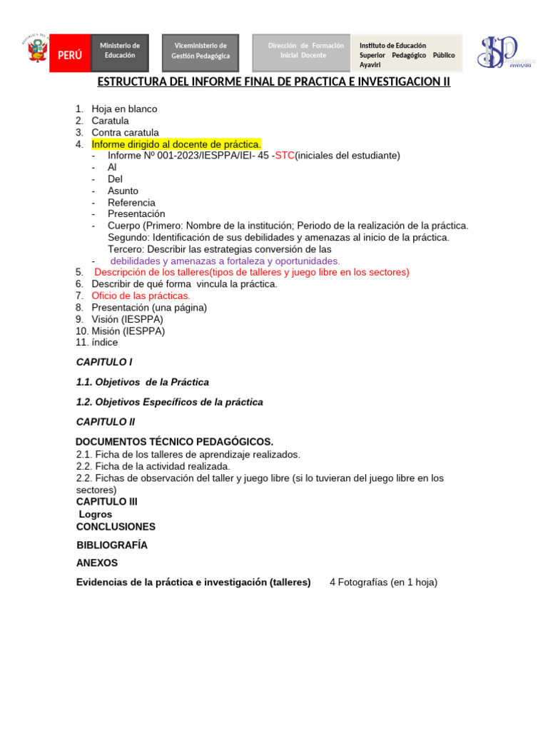 INFORME FINAL Pract e Investigacion 2023 | PDF