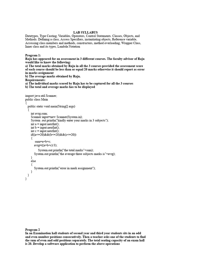 Module 1 Labsheet | PDF