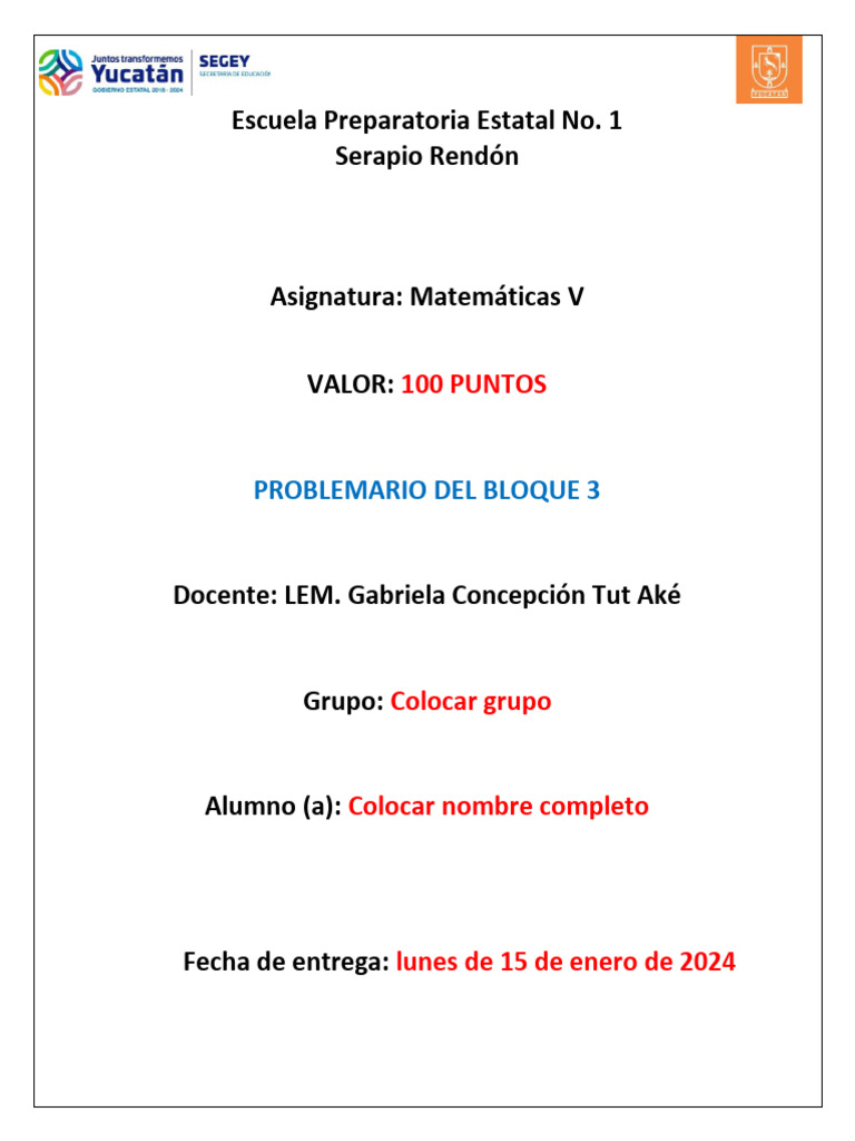 Proyecto b3 Mat V 5b | PDF