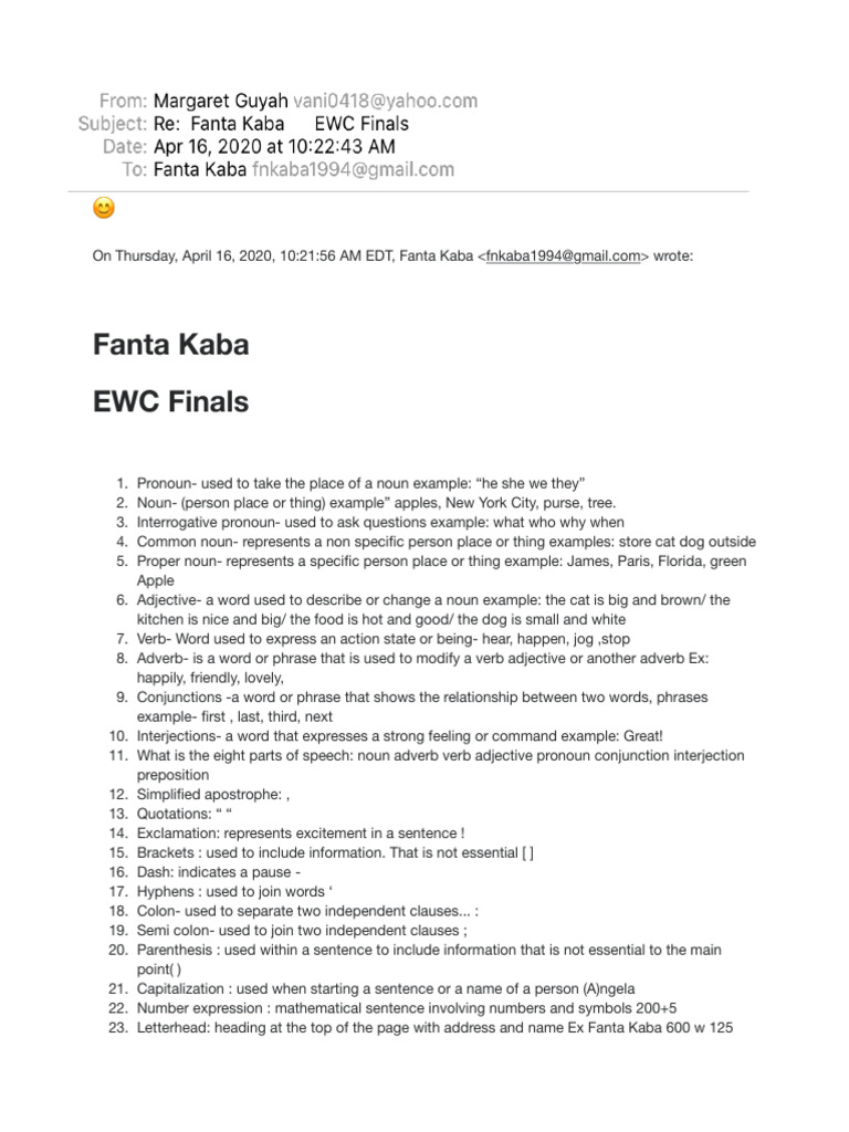Fanta Kaba EWC Finals | PDF