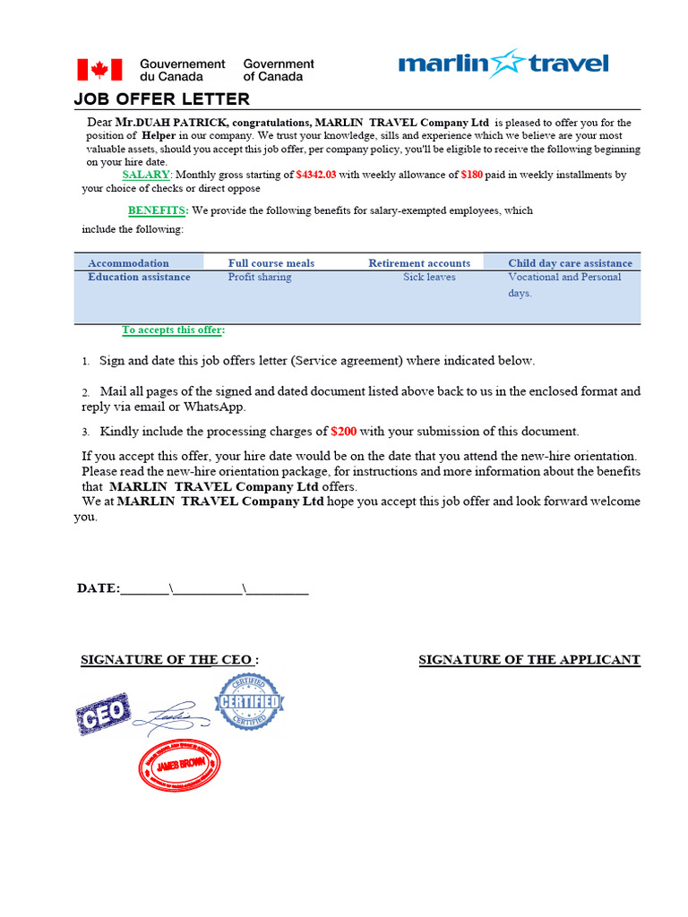 Marlin Travel Company LTD MR - Duah Patrick | PDF | Business | Finance ...