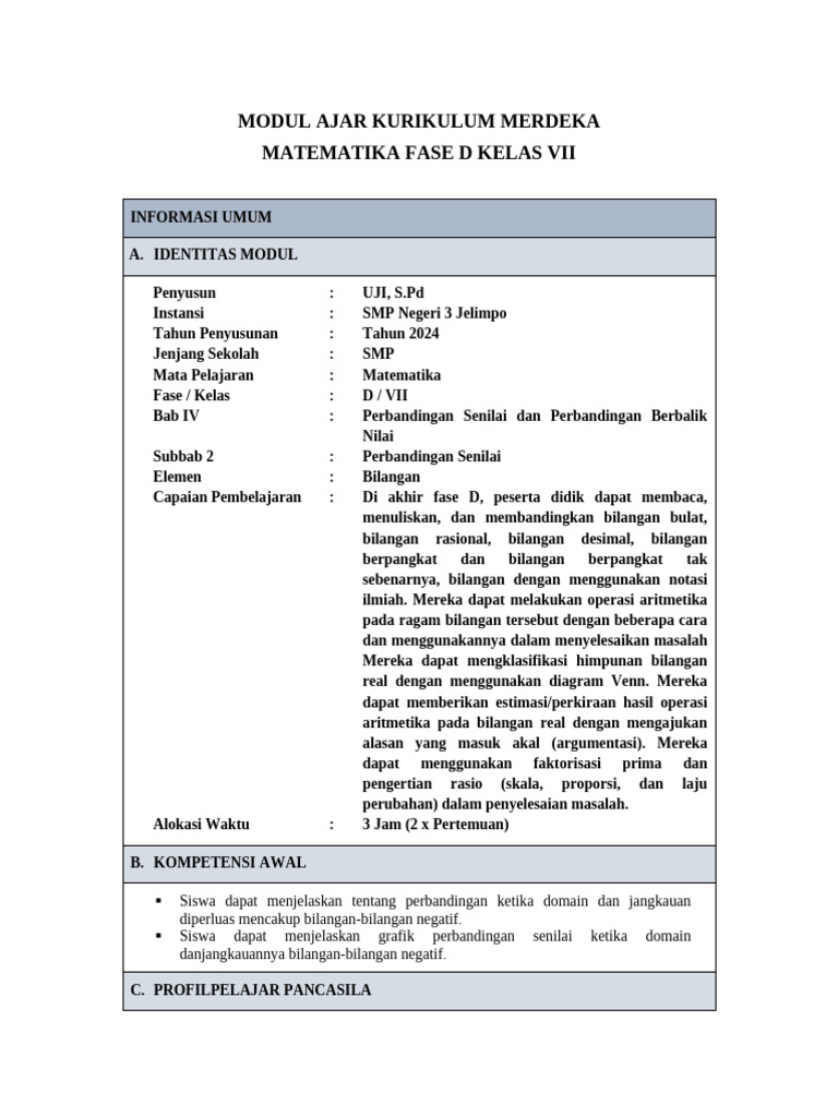 MODUL MTK Pertemuan 1 | PDF