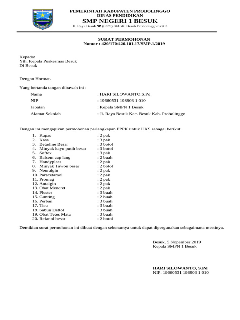 Surat Permohonan Obat Pdf