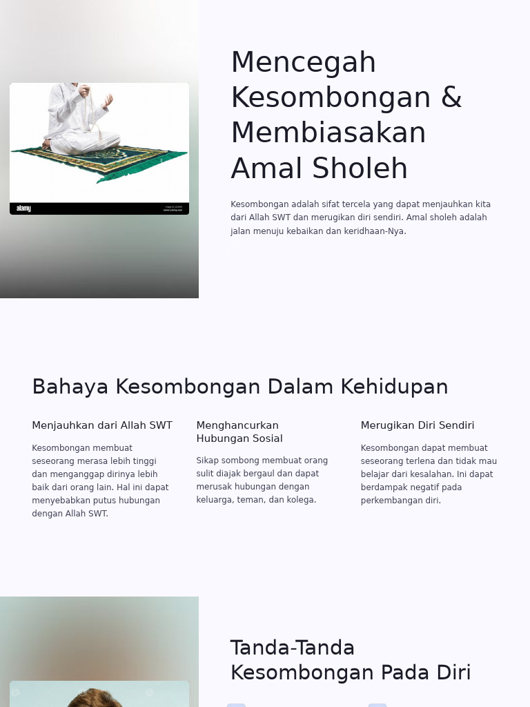 Mencegah Kesombongan and Membiasakan Amal Sholeh | PDF